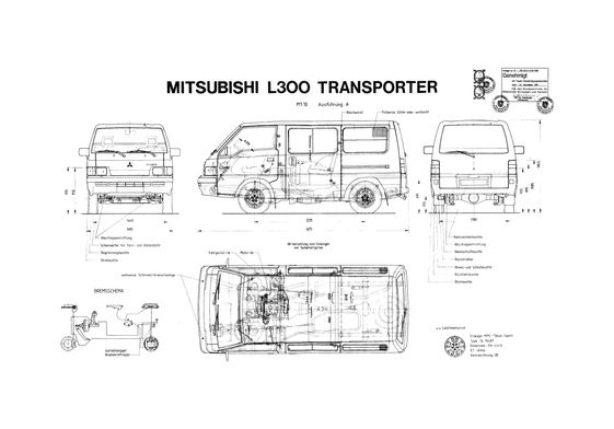 Download drawing Mitsubishi L300 Bus 1989 in ai pdf png svg formats